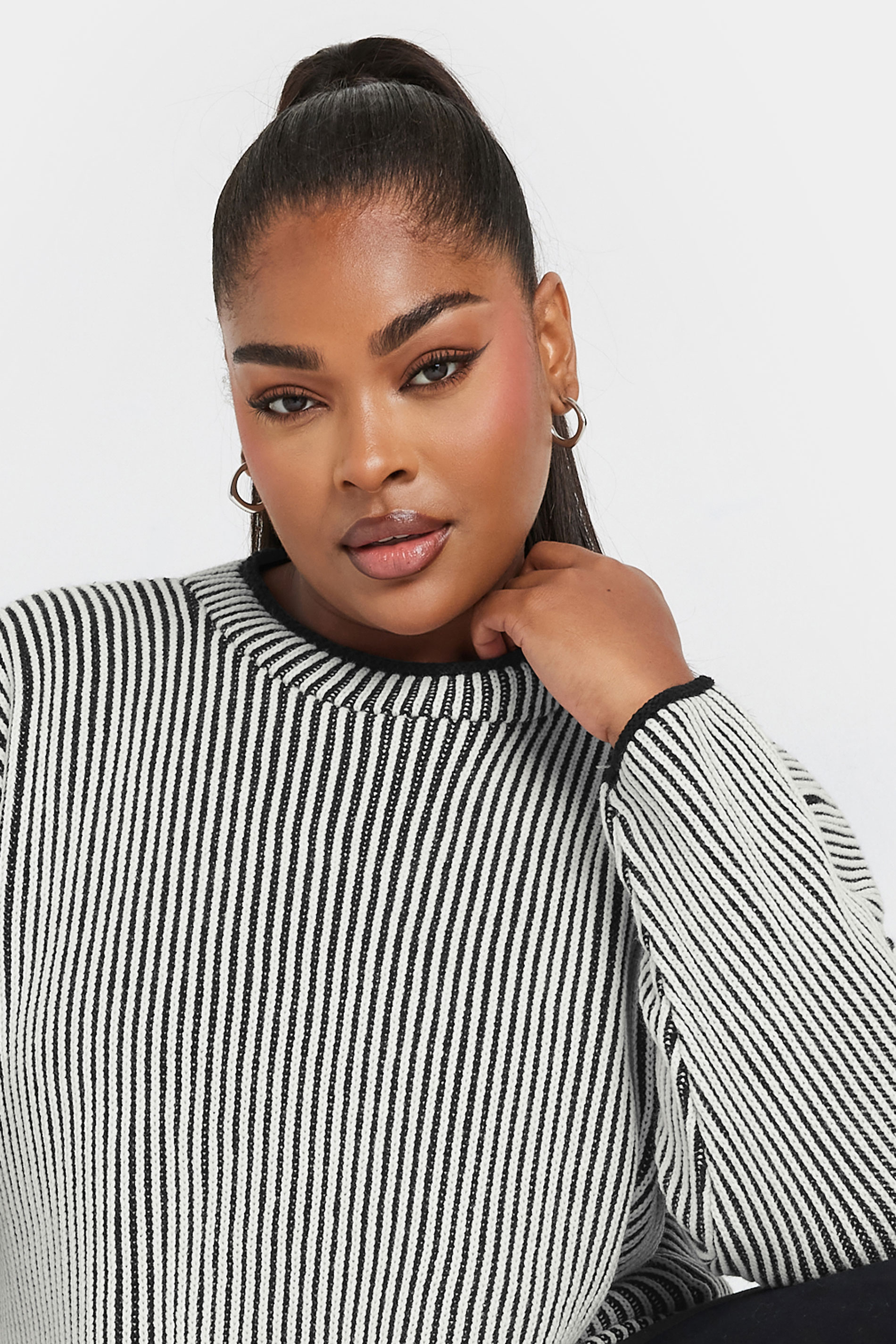 LIMITED COLLECTION Plus Size Black & White Knit Jumper | Yours Clothing