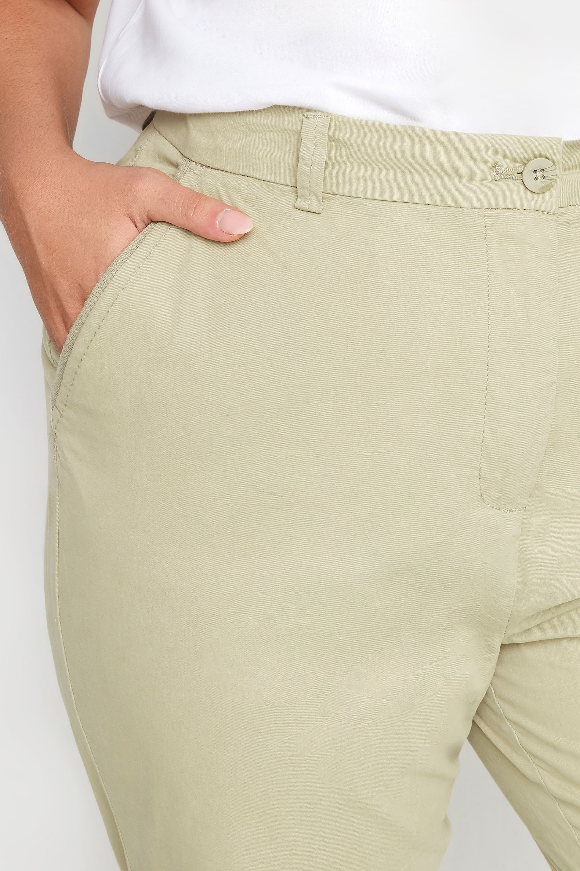YOURS Plus Size Beige Brown Straight Leg Chino Trousers | Yours Clothing