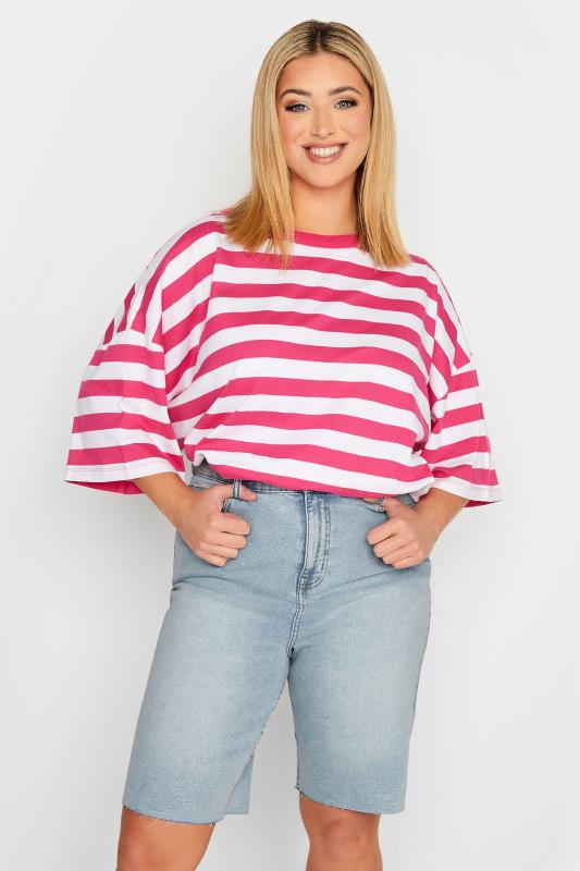 YOURS Curve Plus Size Light Blue Dad Shorts Yours Clothing YOURS Curve Plus Size Light Blue Dad Shorts Yours Clothing