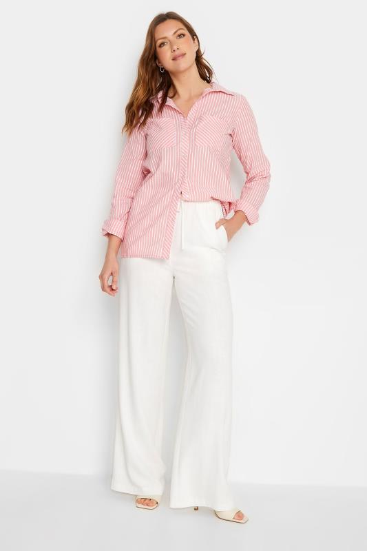 LTS Tall Women's White Linen Wide Leg Linen Look Trousers | Long Tall Sally