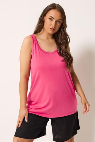 YOURS Plus Size Pink Core Vest Top | Yours Clothing