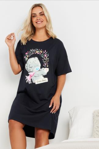 TATTY TEDDY Plus Size Navy Blue 'Cosy Days' Sleep Tee Nightdress ...