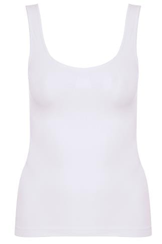 Plus Size White Seamless Control Vest Top | Yours Clothing