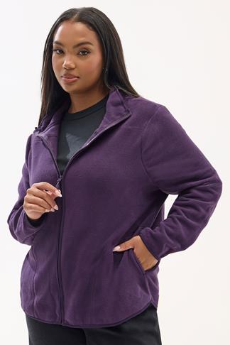 YOURS Curve Purple Fleece Jacket | Yours Clothing