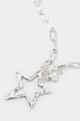 Silver Long Chain Star Necklace | Yours Clothing