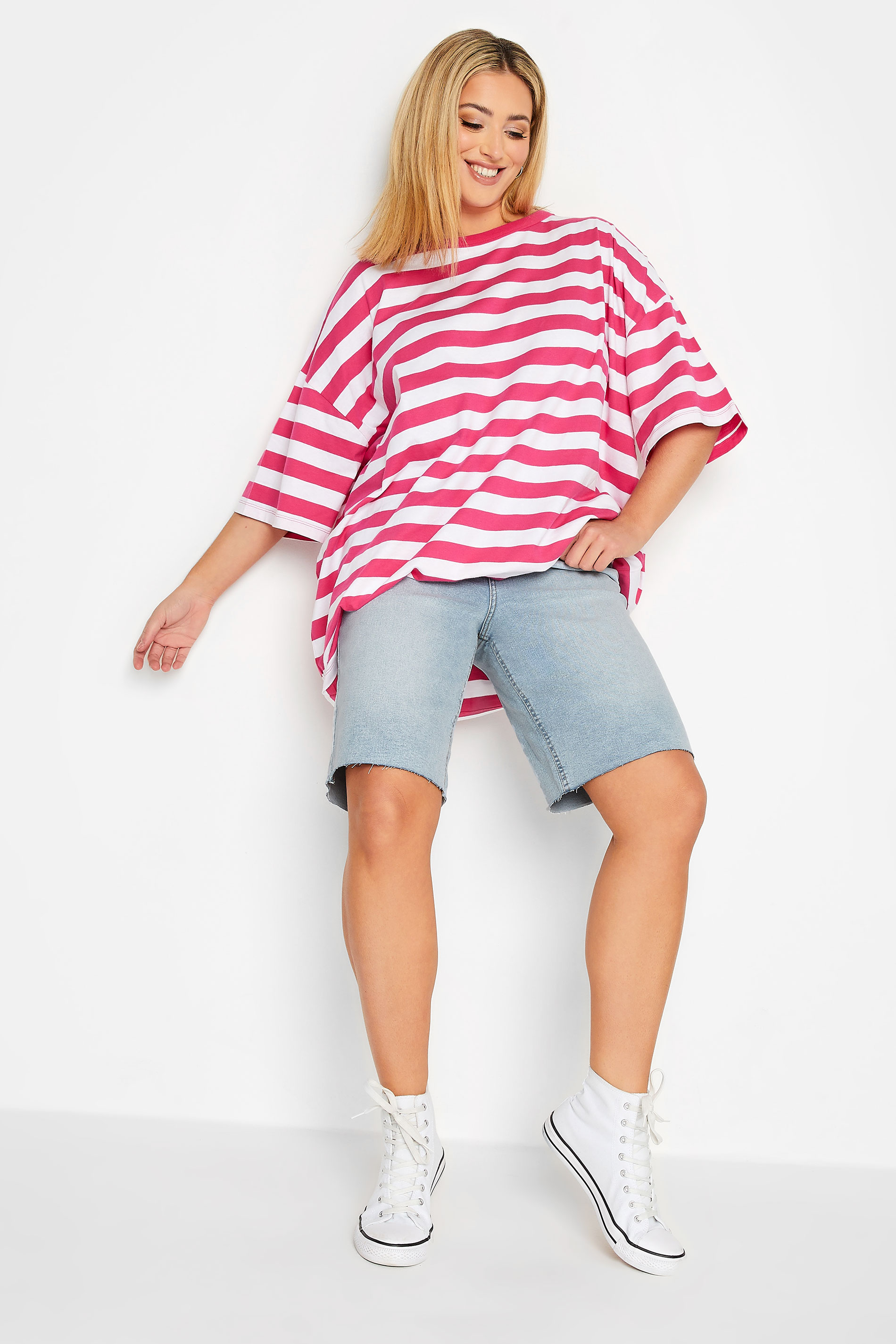 YOURS Curve Plus Size Light Blue Dad Shorts Yours Clothing YOURS Curve Plus Size Light Blue Dad Shorts Yours Clothing