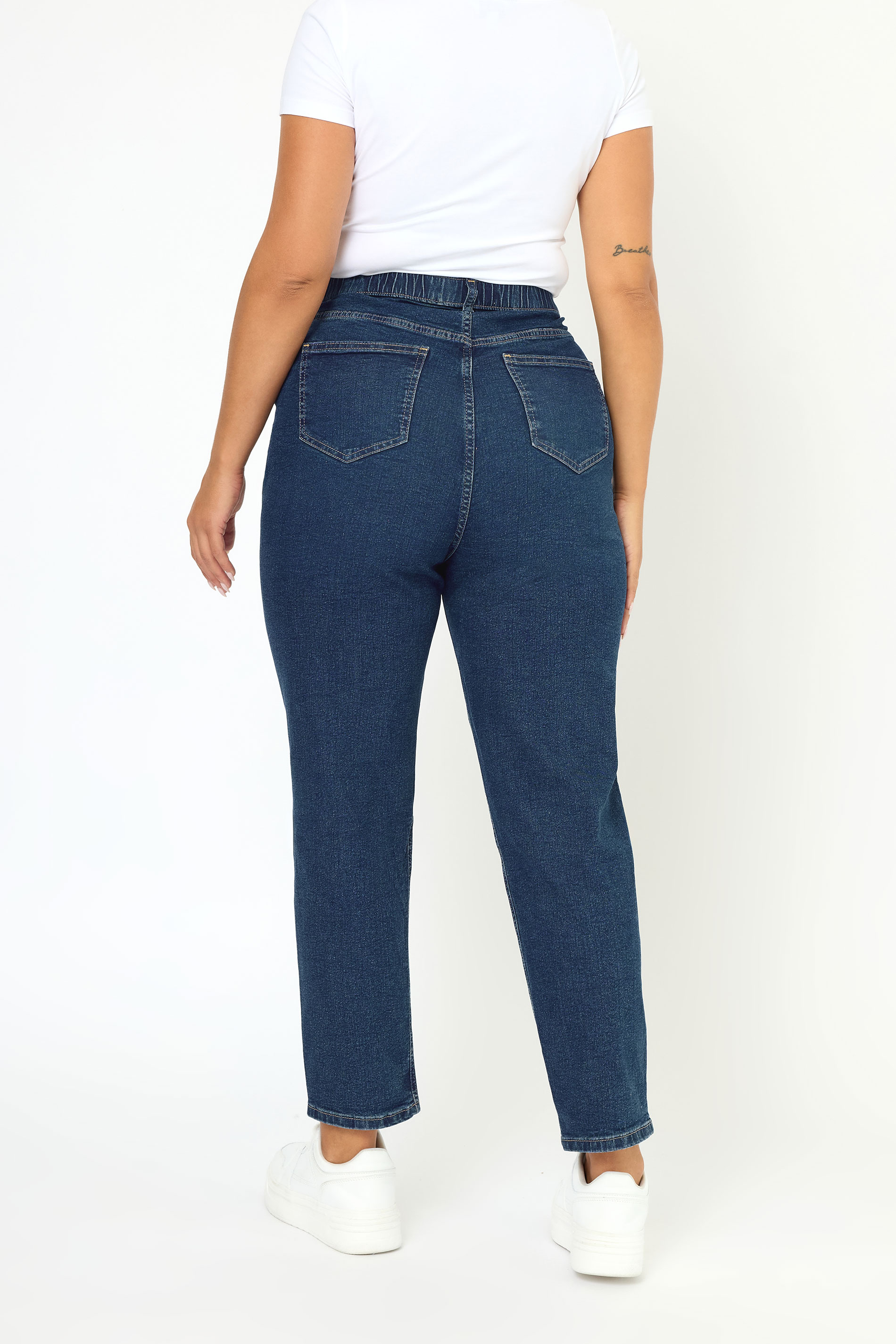 YOURS Plus Size Mid Blue Mom Jeans | Yours Clothing